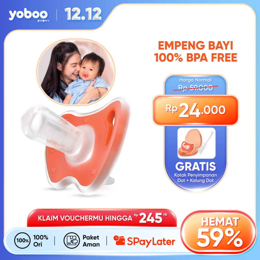 Jual Yoboo Empeng Dot Bayi bahan Silikon Lembut - Pacifier Day BPA Free ...