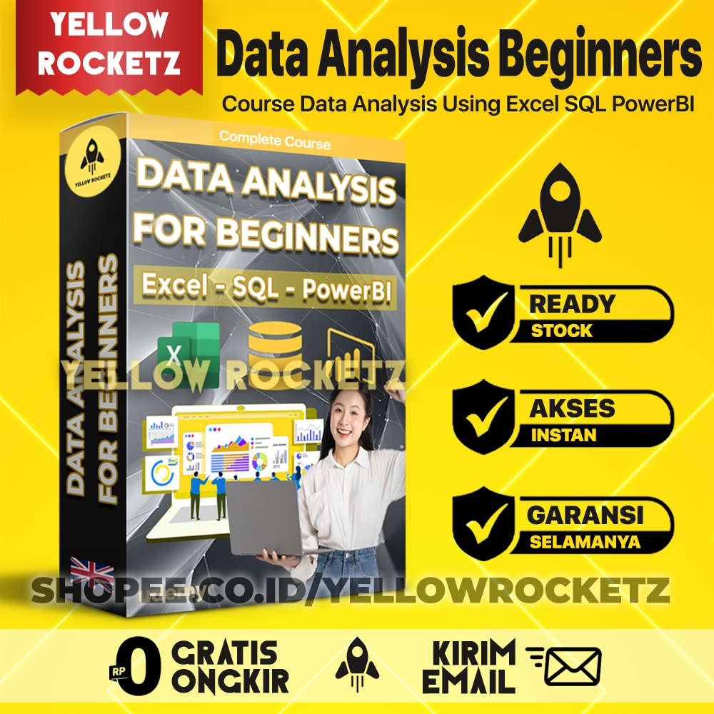 Jual COMPLETE DATA ANALYSIS FOR BEGINNER - EXCEL - POWER BI - SQL - Full Ecourse | Shopee Indonesia