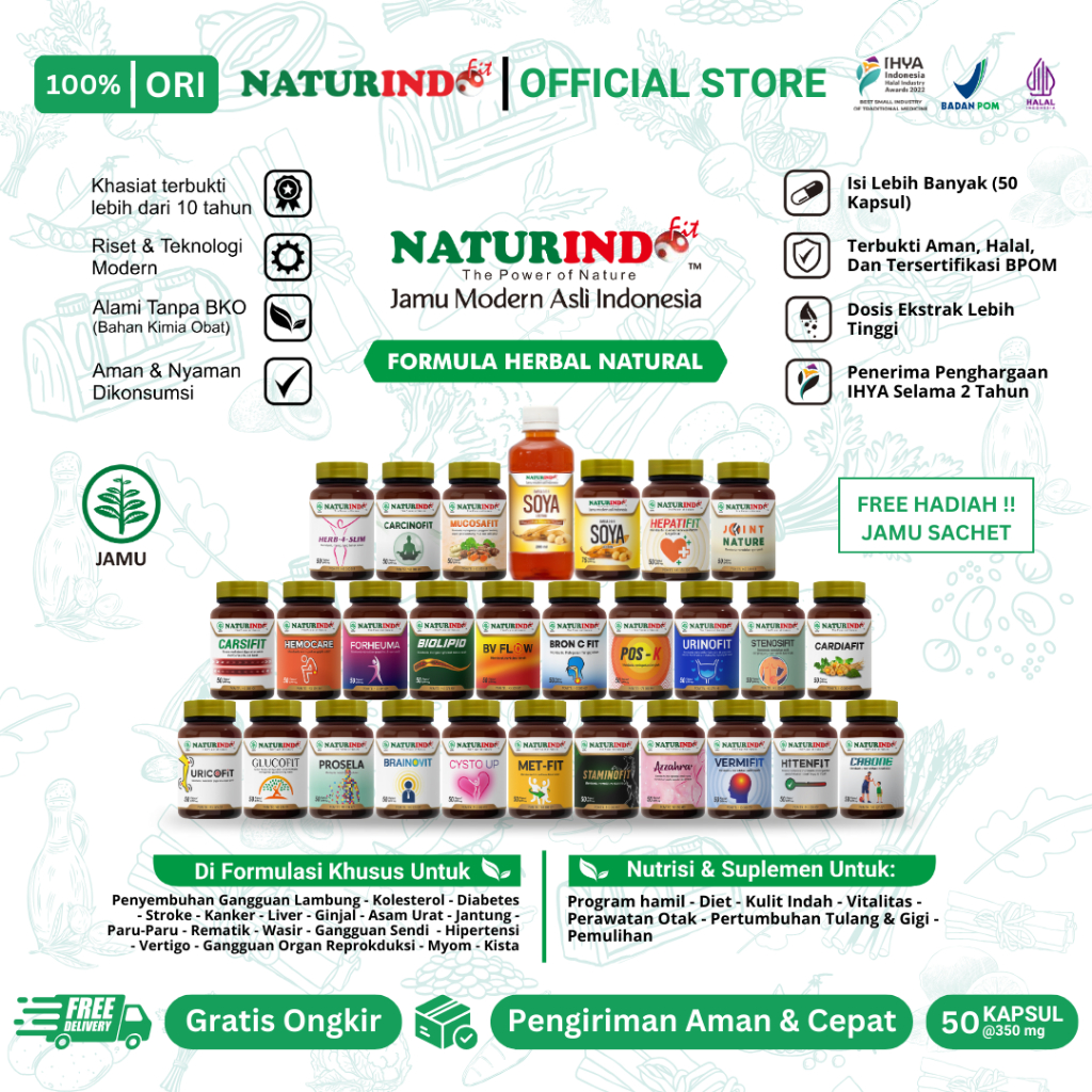 Jual Obat Herbal Naturindo Fit - Jamu Modern Asli Indonesia (50 Kapsul ...