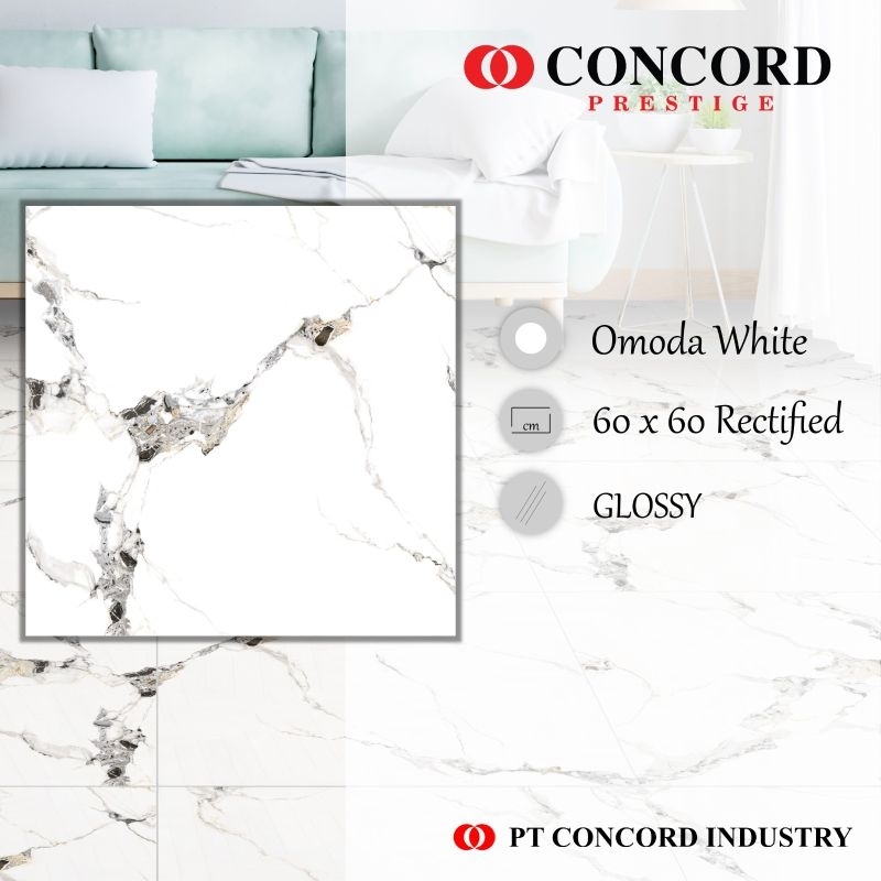 Jual Keramik Lantai Ukuran 60x60 Putih Corak Random Marmer Concord ...