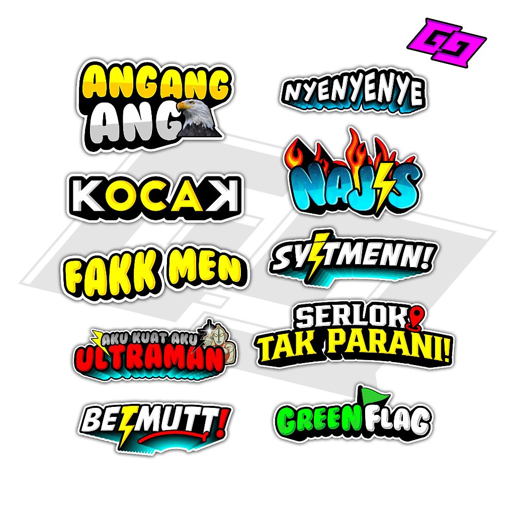 Jual STIKER PACK ISI 10PCS ang ang ang betmut nyenyenye syitmen ...