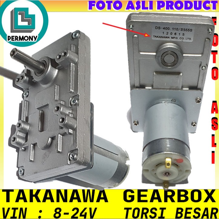 Jual Takanawa GearBox 555 DC Gear Box High Torque - 24V_120RPM | Shopee Indonesia