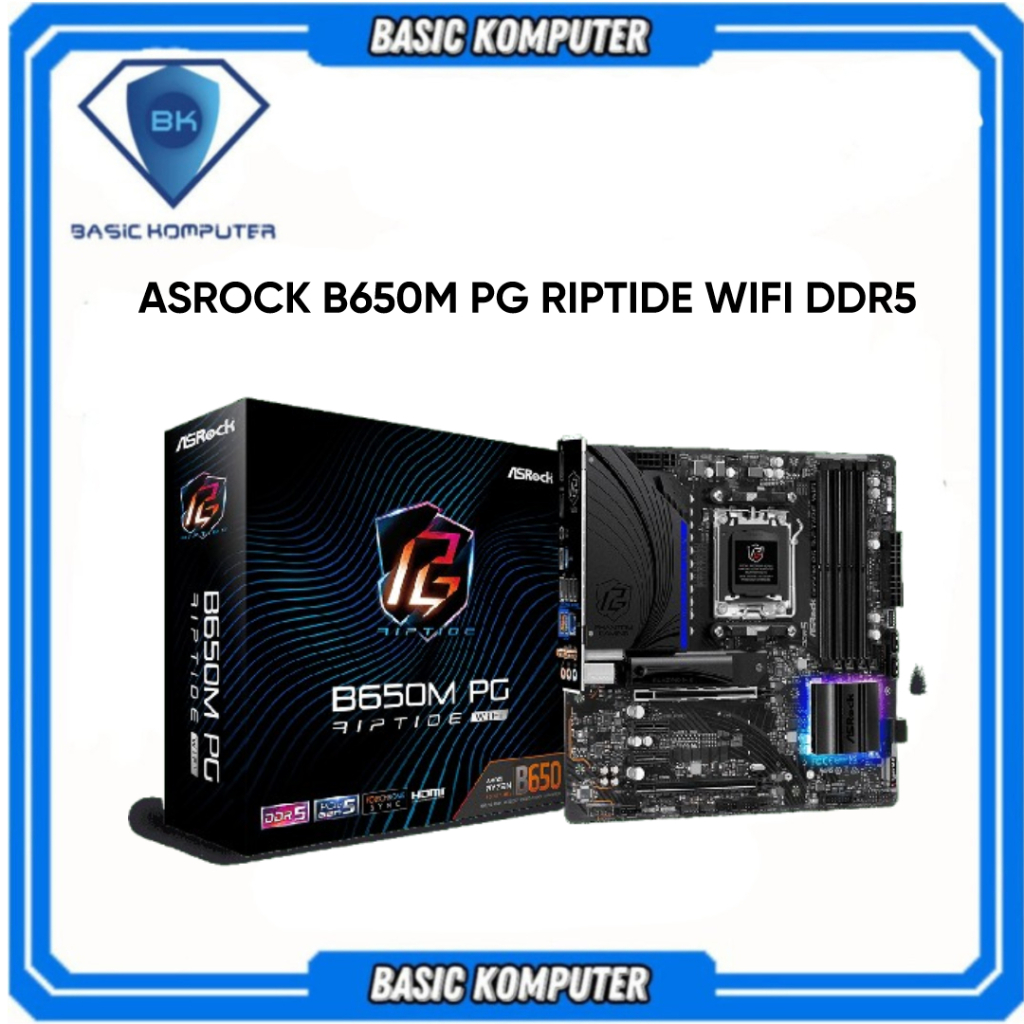 Jual ASROCK B650M PG RIPTIDE WIFI DDR5 ( AM5 / B650 / DDR5 ) | Shopee ...