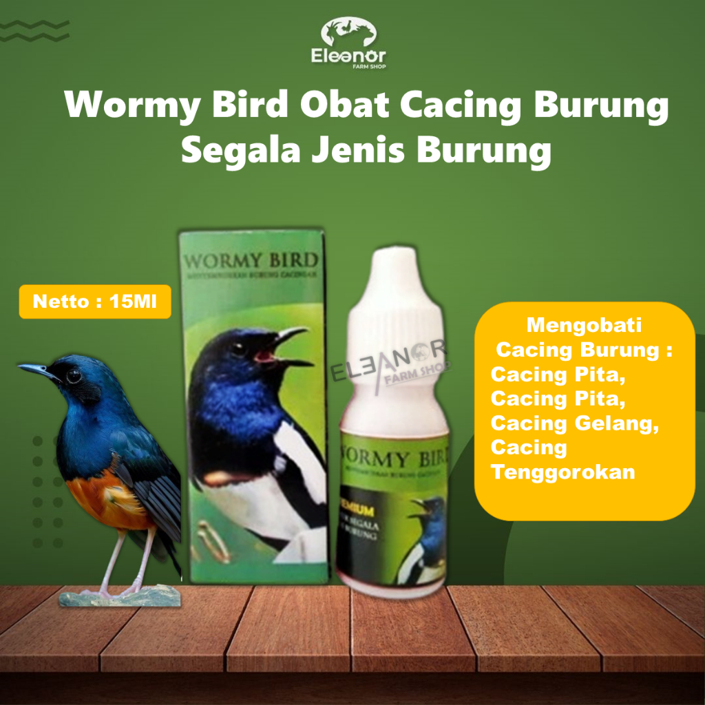 Jual Wormy Bird 15ml Obat Cacing Burung Merpati Love Bird Muri Segala Jenis Burung Ampuh ...