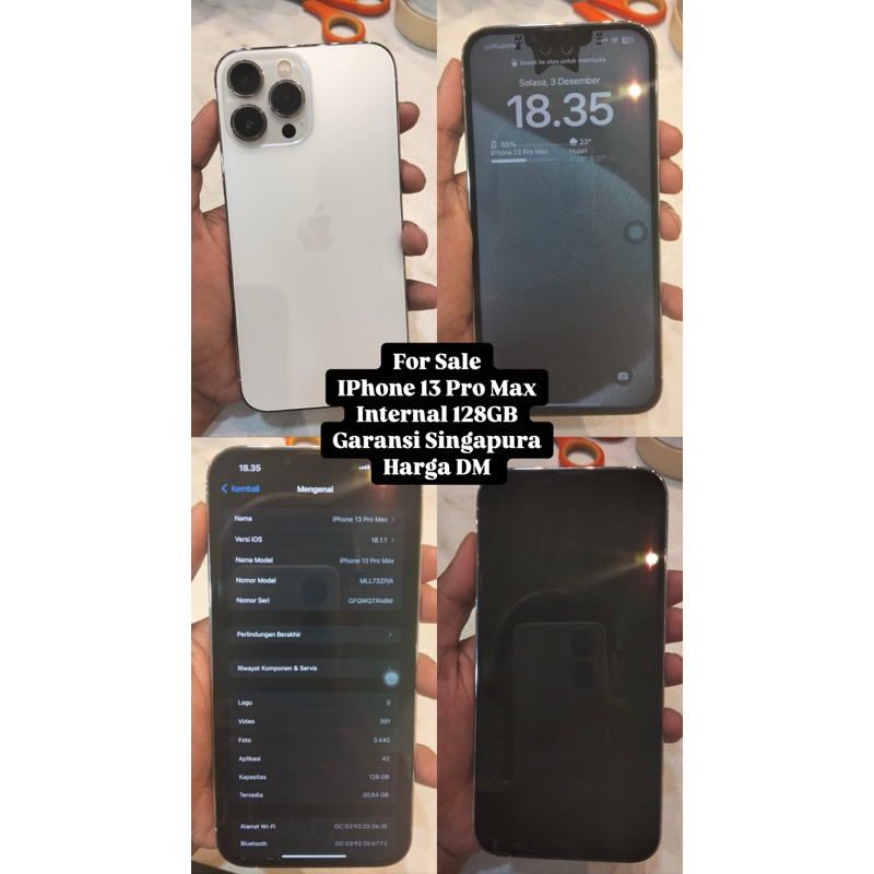 Jual IPHONE 13 PRO MAX second 128GB ex Inter Singapor | Shopee Indonesia