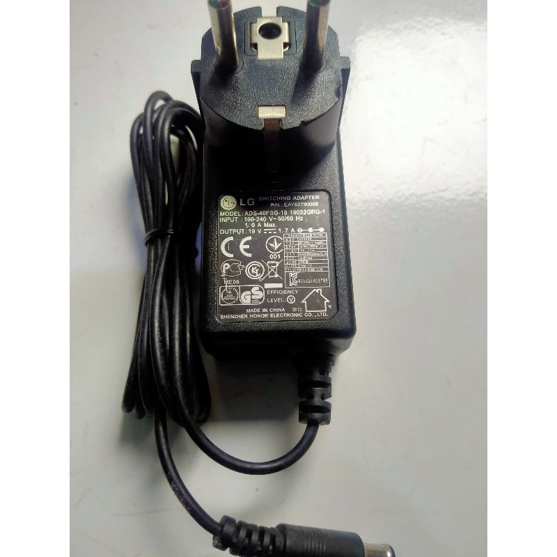 Jual Adaptor charger laptop monitor LG 19v-1,7a 19v-2,1a jak jarum bekas ori. | Shopee Indonesia