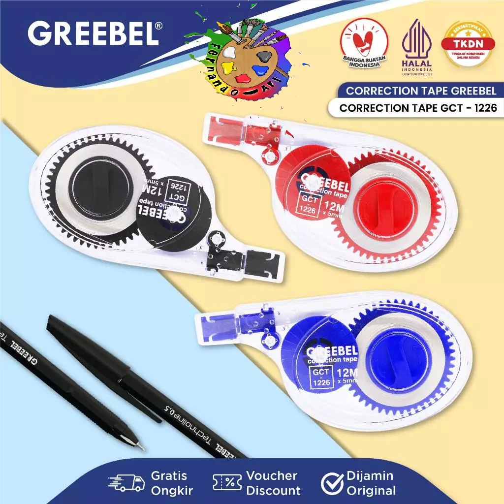 Jual GREEBEL Correction Tape GCT-1226 / Tip Ex Kertas Roll Pita Koreksi ...