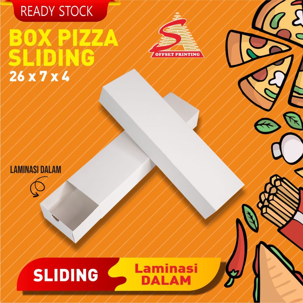 Jual 26 x 7 x 4 Box pizza sliding Polos / Box Pizza persegi / Kotak ...