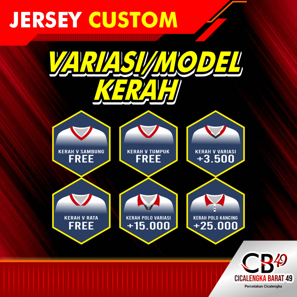 Jual Tambahan Variasi Model Kerah, Variasi Model Lengan Jersey Custom ...