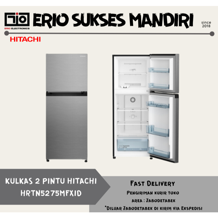 Jual HITACHI HRTN5275MFXID Kulkas 2 Pintu Inverter Compressor 260L ...