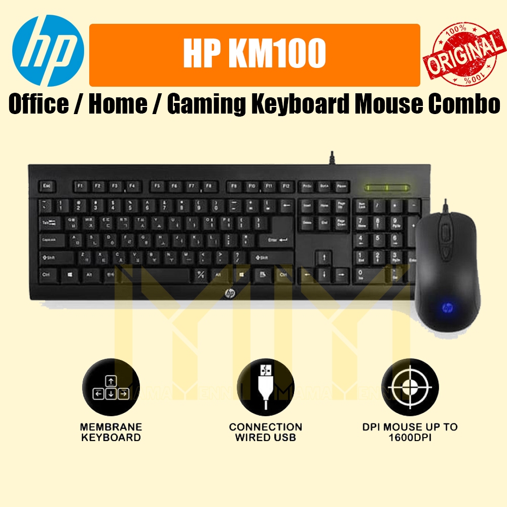 Jual HP KM100 Combo Keyboard + Mouse Gaming Original Baru / Office/Home ...