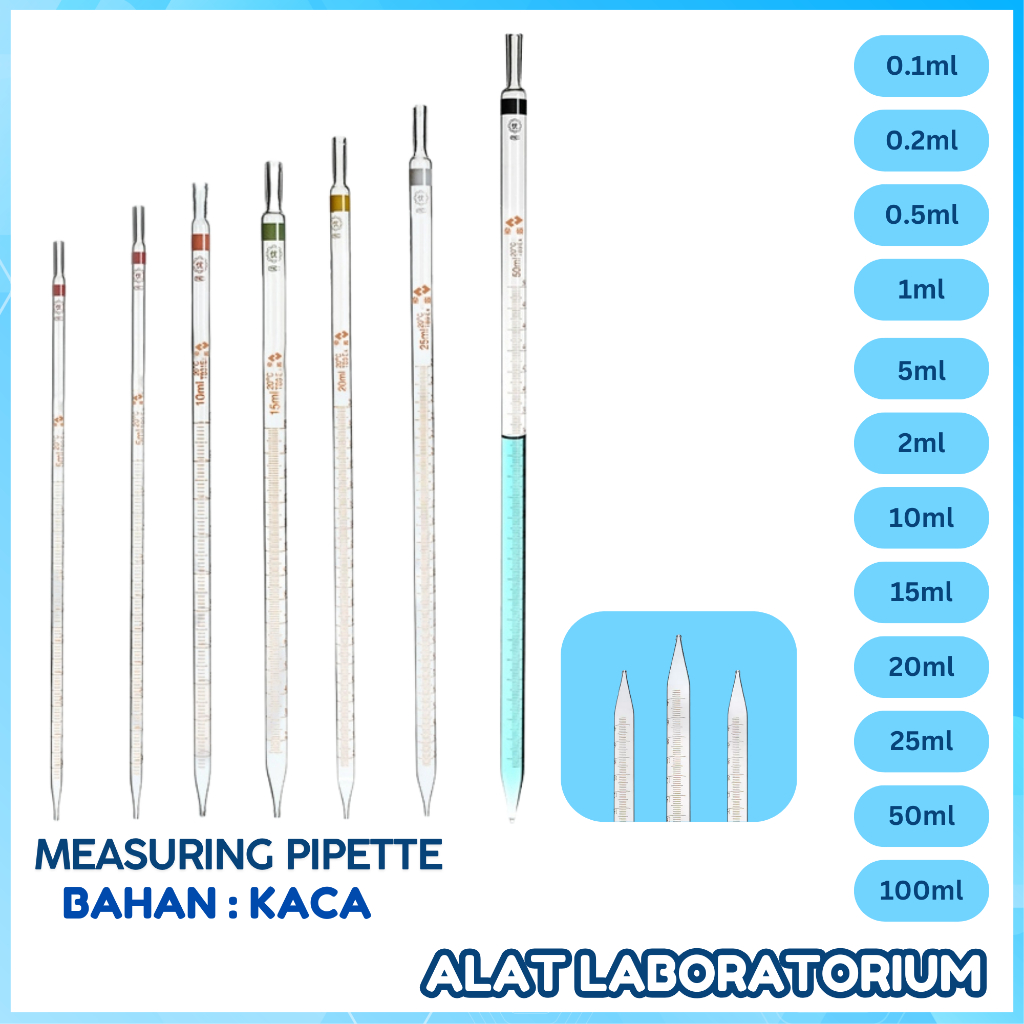Jual PIPET UKUR KACA / MEASURING PIPETTE GLASS ( TRANSPARANT ) BOMEX VARIANT | Shopee Indonesia