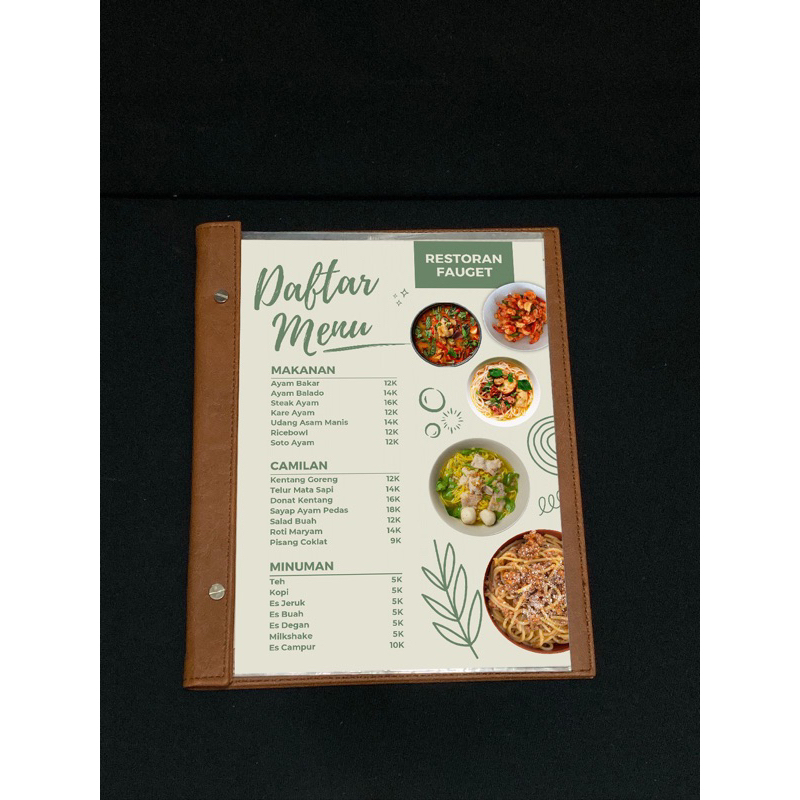 Jual SAMPUL BUKU MENU RESTO ISI PLASTIK | Shopee Indonesia