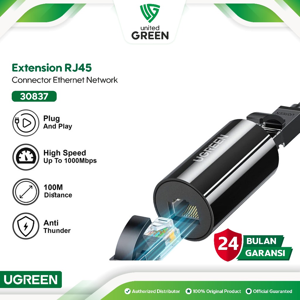 Jual UGREEN Sambungan Kabel Lan RJ45 Cat5 Cat6 Cat7 Barel Konektor ...