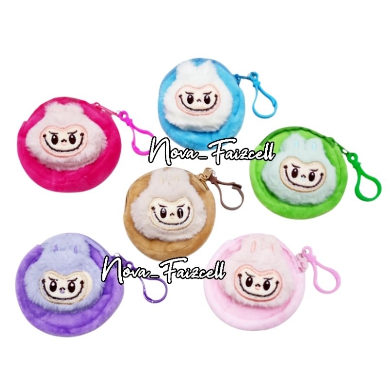 Jual Dompet koin Boneka kepala LABUBU Bulat Bulu Premium Dompet ...