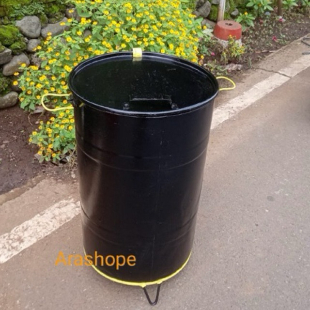 Jual tong sampah besi 60 liter/tempat bakar sampah/pot/drum besi 60 ...