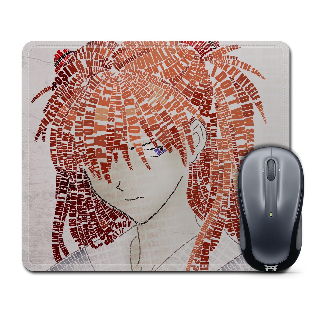 Jual Mouse pad gaming anime ASUKA LANGLEY TYPOGRAPHY - EVANGELION ...
