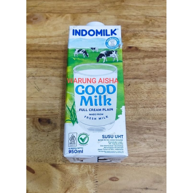 Jual Susu UHT Cair Indomilk Full Cream Plain 950 ml | Shopee Indonesia
