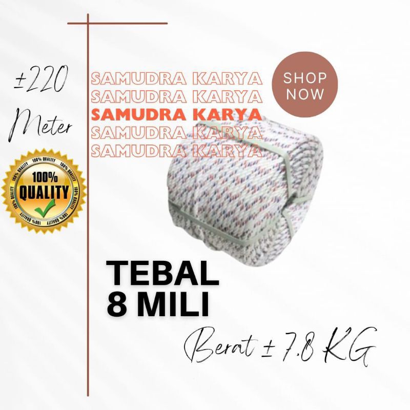 Jual TALI TAMBANG PPD 8 MILI 1 ROLL 220 METER / TALI TAMBANG PPD 8 MILI ...