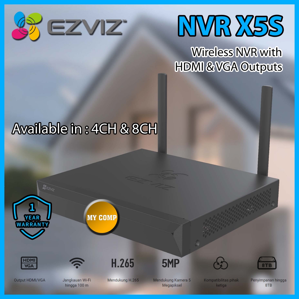 Jual Ezviz Wireless NVR X5S 4 Channel & 8 Channel | Shopee Indonesia