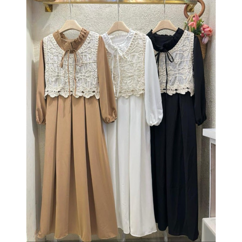 Jual jennie dress gamis vest gamis korean style gamis lebaran 2025 ...