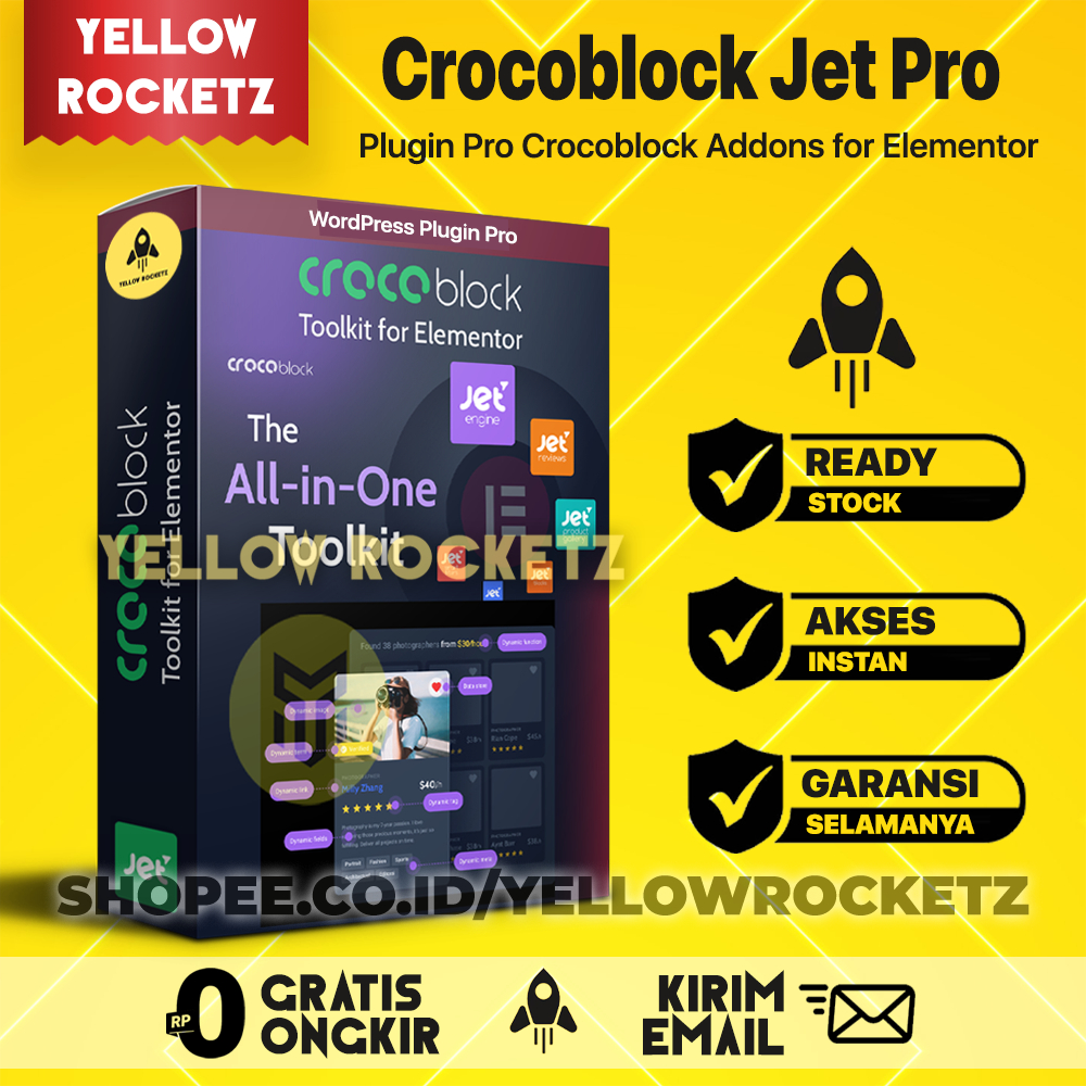 Jual CROCOBLOCK JET WP Plugin Pro - Addons Toolkit for Elementor ...