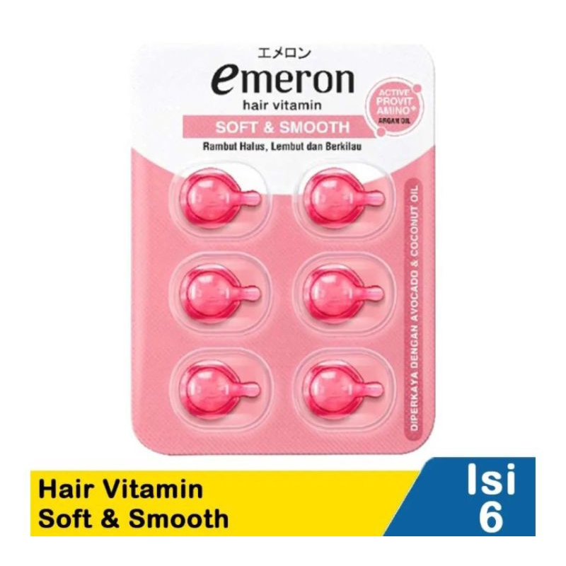Jual Emeron Hair Vitamin (Pink) Soft & Smooth 6X1mL | Shopee Indonesia