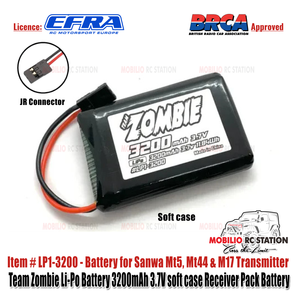 Jual Team Zombie Li-Po Battery 3200MAH 3.7V For Sanwa M17, MT5 & MT44 ...