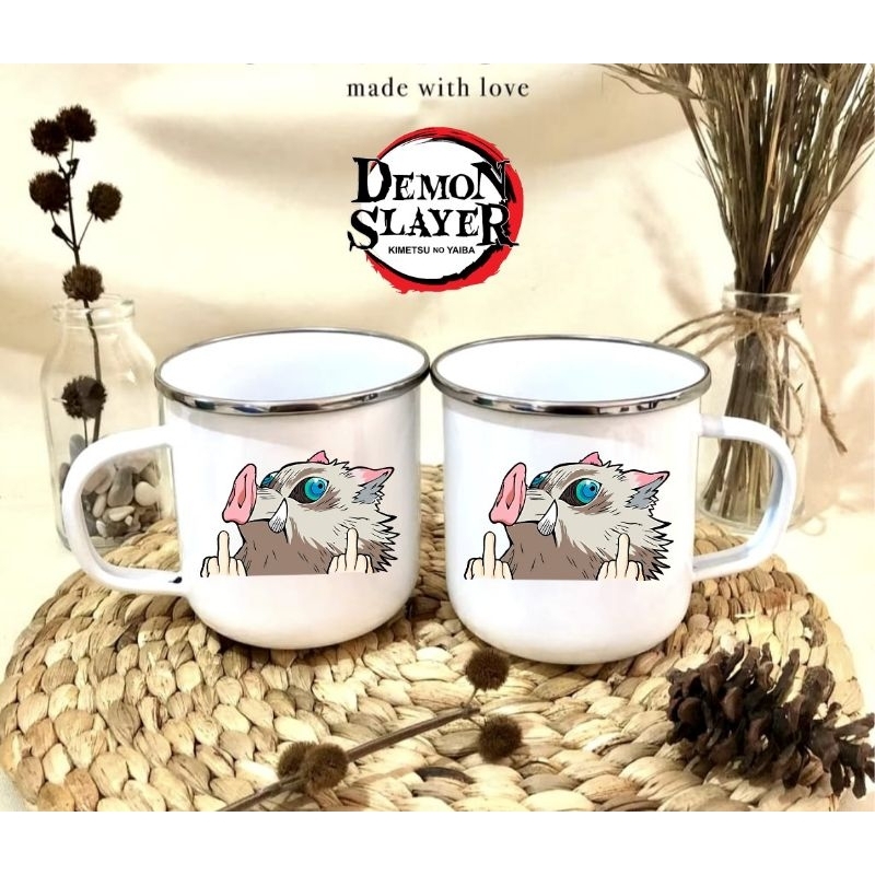 Jual Gelas cangkir mug pendaki mug stainless steel enamel anime demon ...