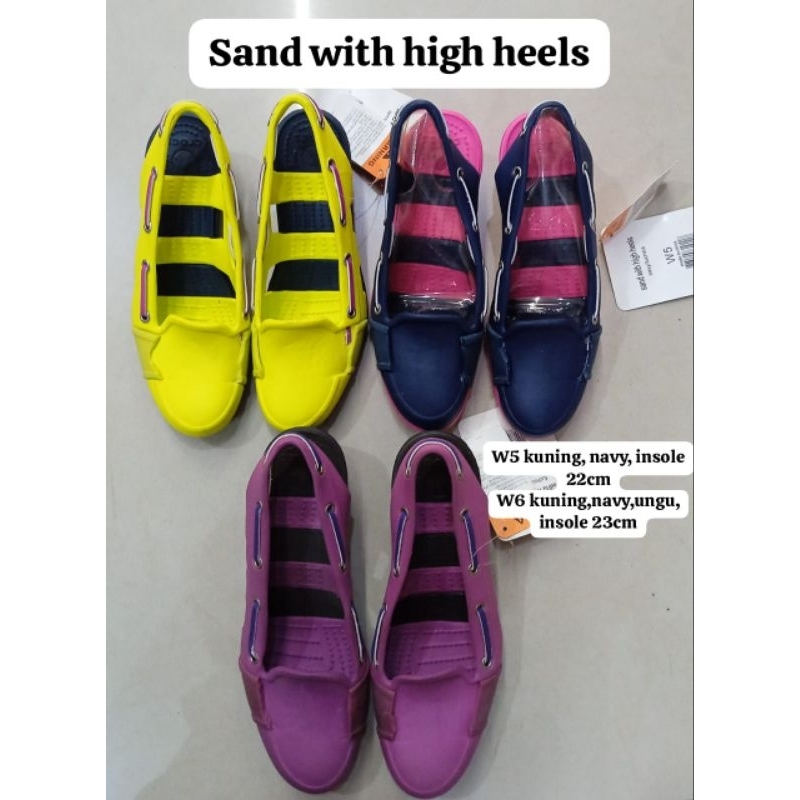 Jual CROCS SAND WITH HIGH HEELS SEPATU SANDAL WEDGES REJECT PECAH ...