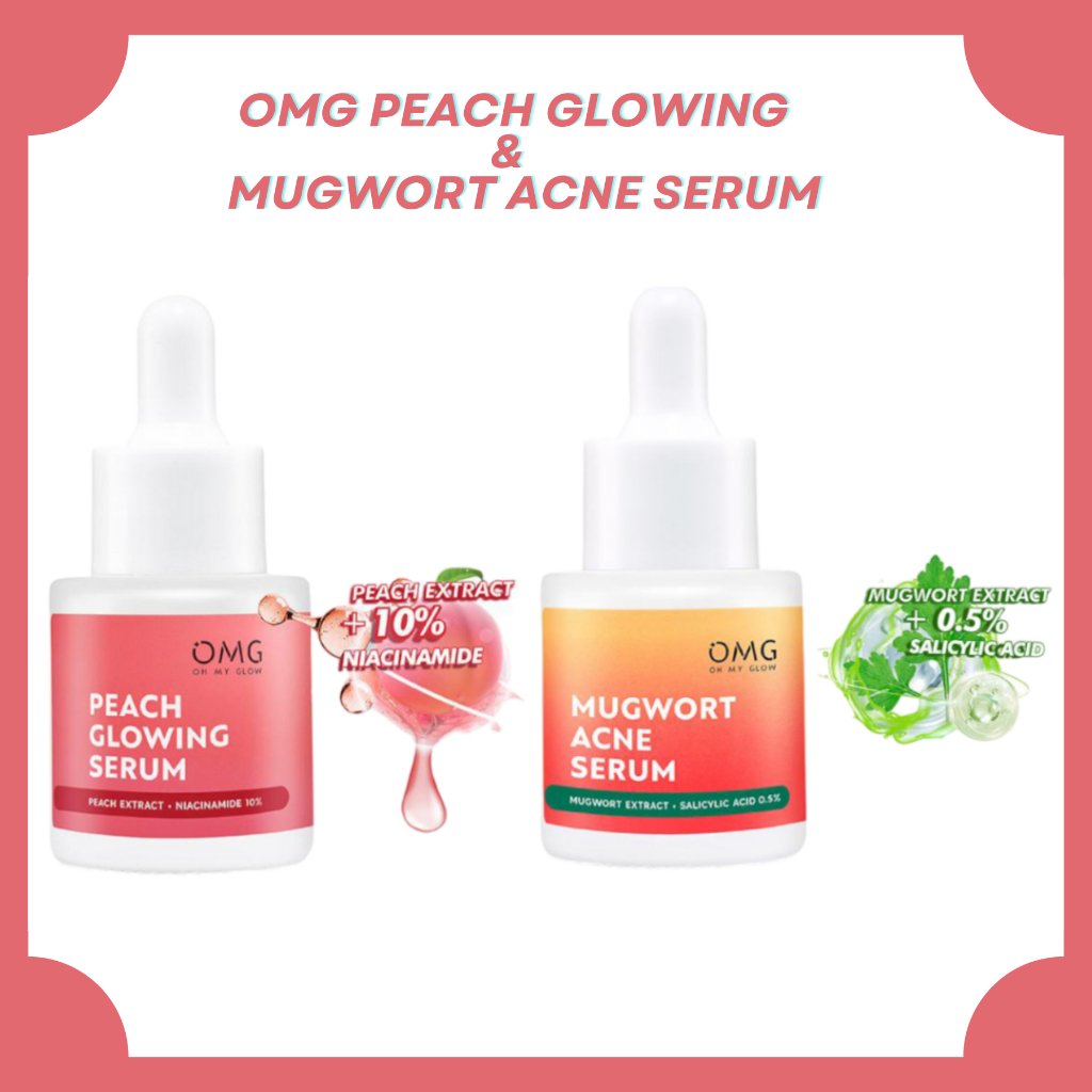 Jual OMG Oh My Glow Peach Glowing Serum & Mugwort Extract 20ml | Shopee Indonesia