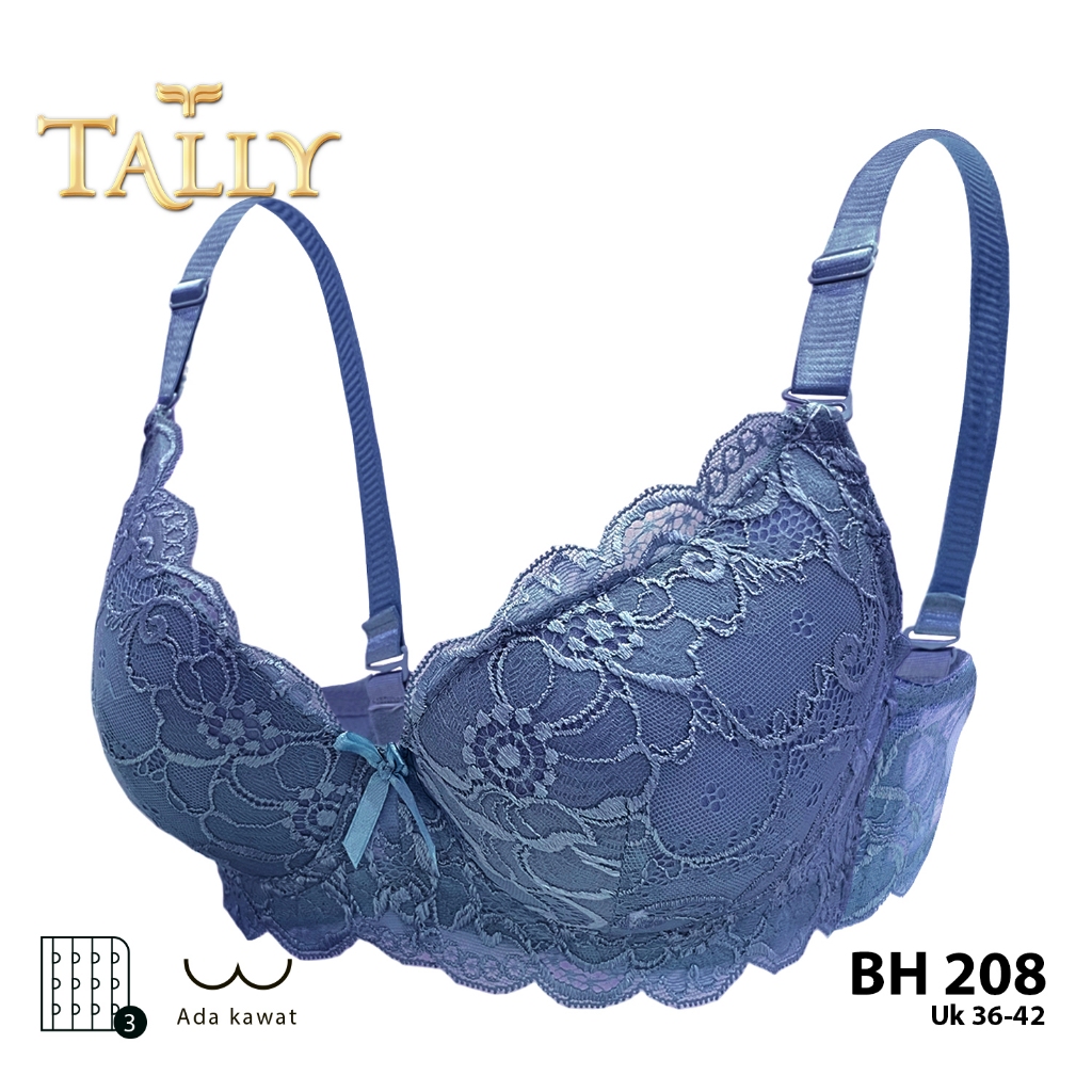 Jual TALLY BH-208 Bra Wanita Ada Kawat Busa Tipis Bahan Renda Brokat ...