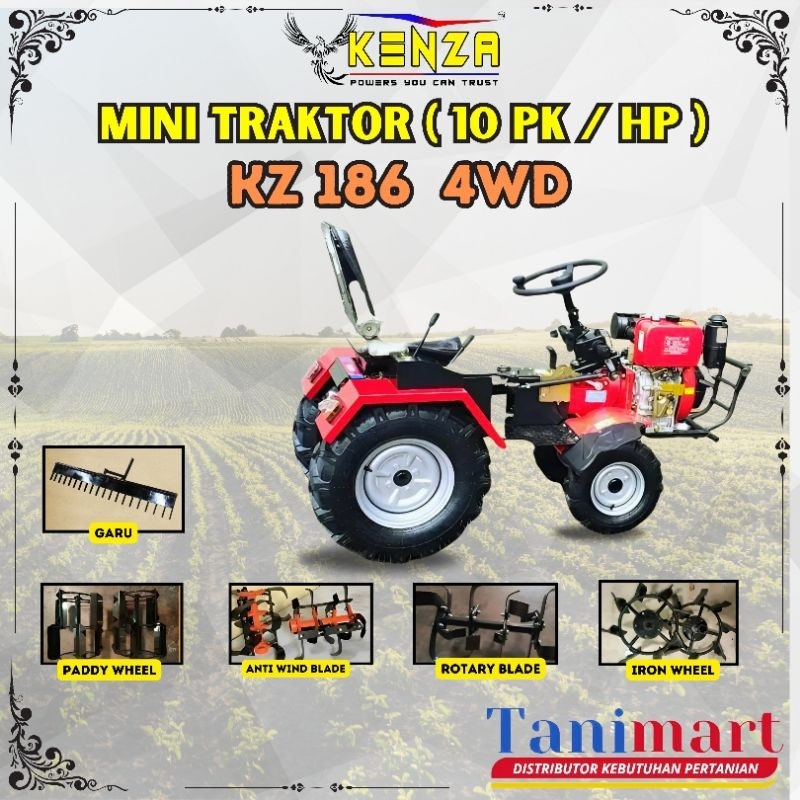Jual Cultivator 4 WD Kenza Traktor KZ 186 4WD / Traktor Mini 4 WD ...