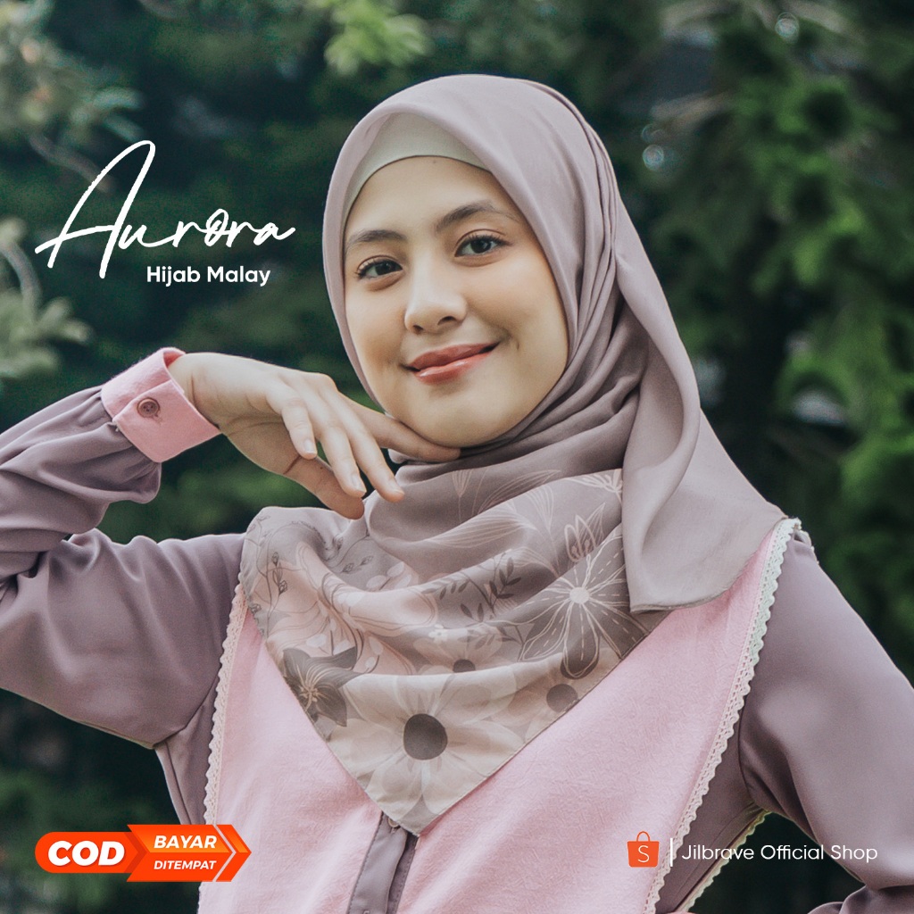 Jual Jilbrave Aurora Hijab Malay Scarf Tudung Curve Segiempat Oval 2 in ...