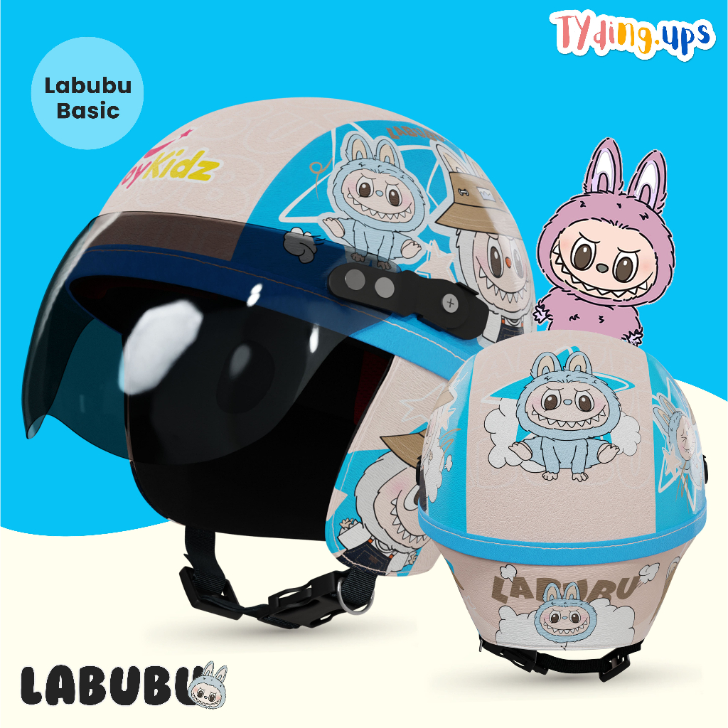 Jual HELM ANAK KARAKTER LABUBU BIRU UNTUK USIA 1 2 3 4 5 TAHUN LUCU ...