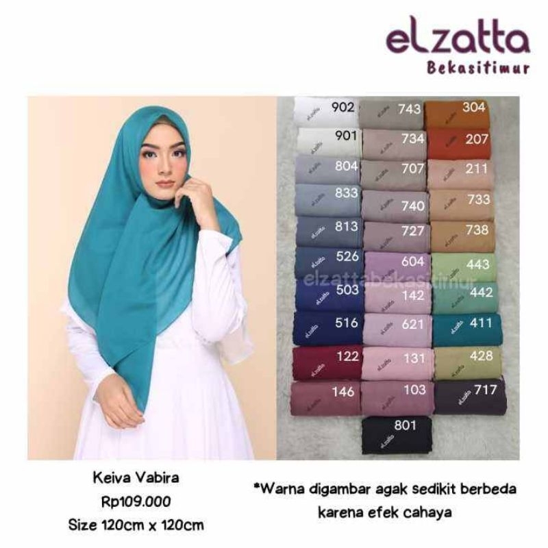 Jual ELZATTA Kerudung Segi Empat Voal Polos Keiva Vabira Lebar 120x120 ...