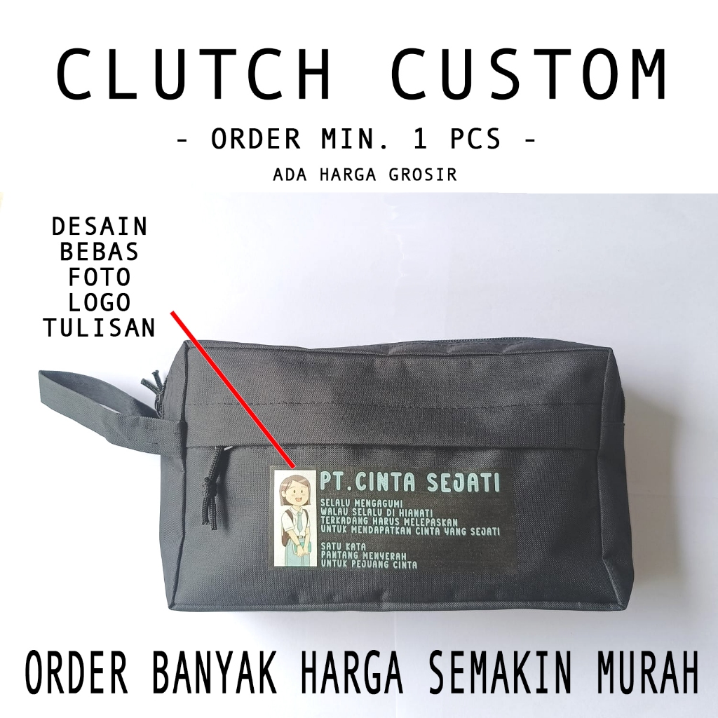 Jual Clutch Handbag Tas Tangan Pouch Custom Satuan | Shopee Indonesia