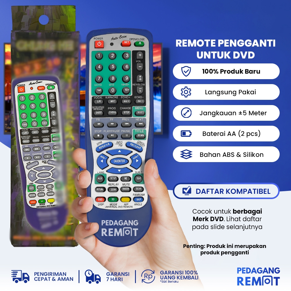 Jual Remot Remote DVD Multi Universal (GMC, Crystal, Mito, Rinrei dll) | Shopee Indonesia