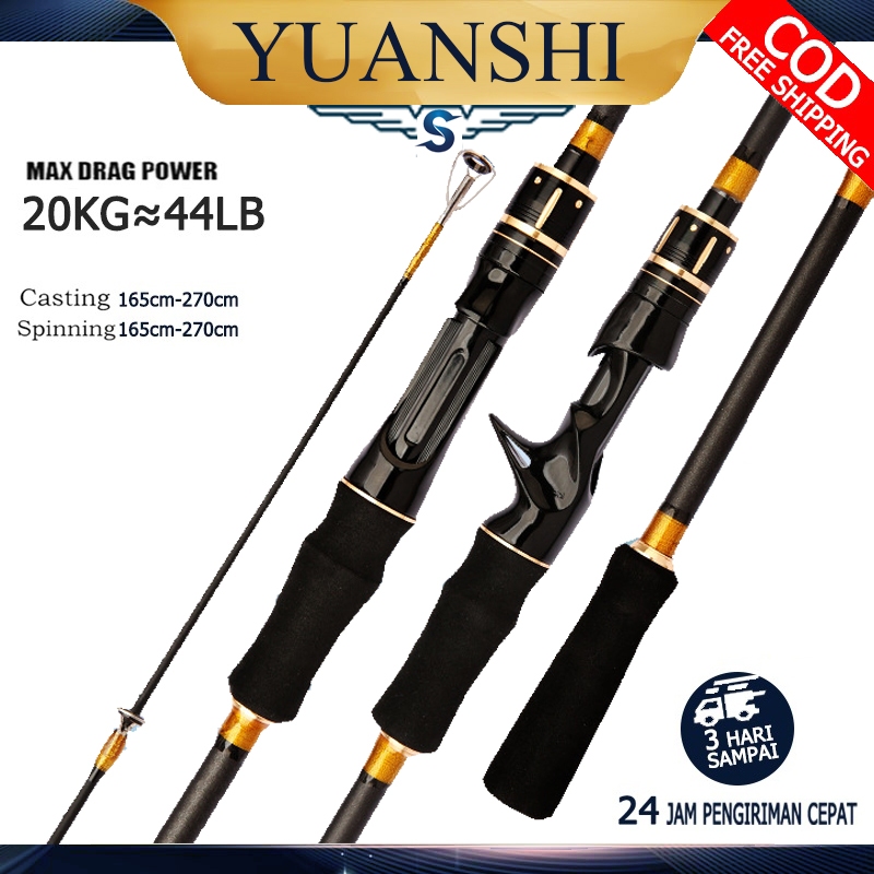 Jual YUANSHI Carbon Spinning Rod Casting Rod Ultralight Fishing Rod Combo SET Joran Pancing ...