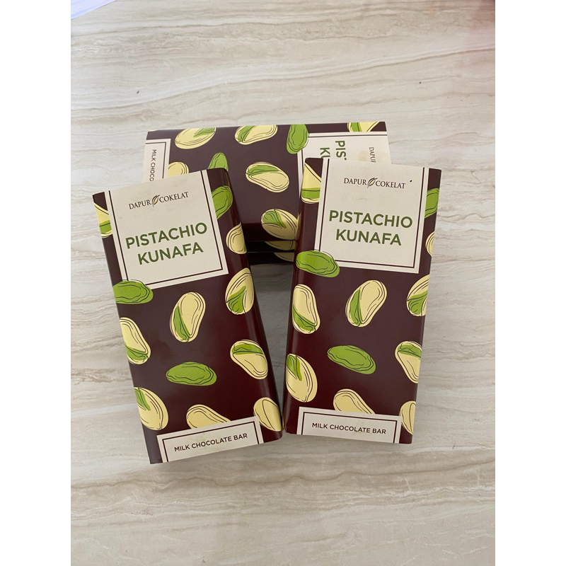 Jual Dapur Cokelat Pistachio Kunafa Milk Chocolate Bar (coklat dubai) original 100% | Shopee ...
