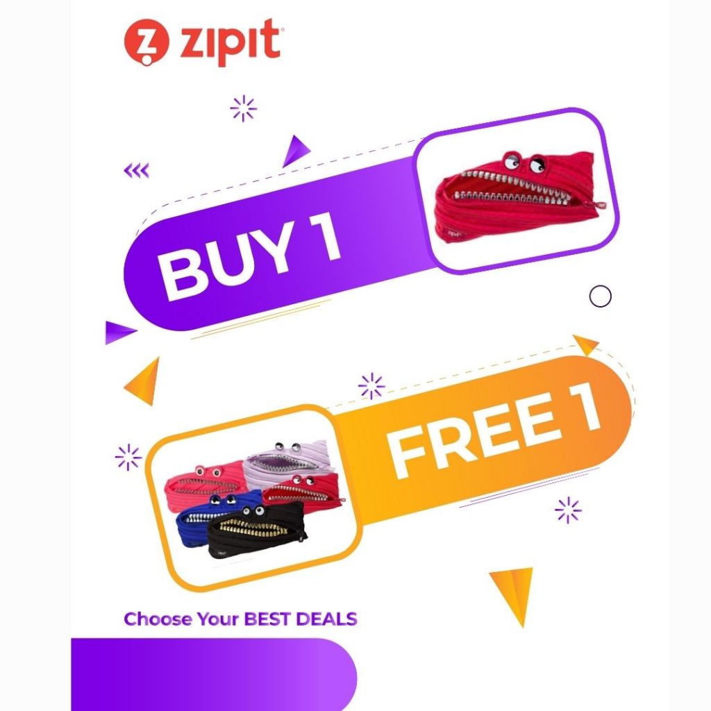 Jual TWIN PACK (BUY 1 GET 1 FREE) Zipit Grillz Monster Pouch - Merah | Shopee Indonesia