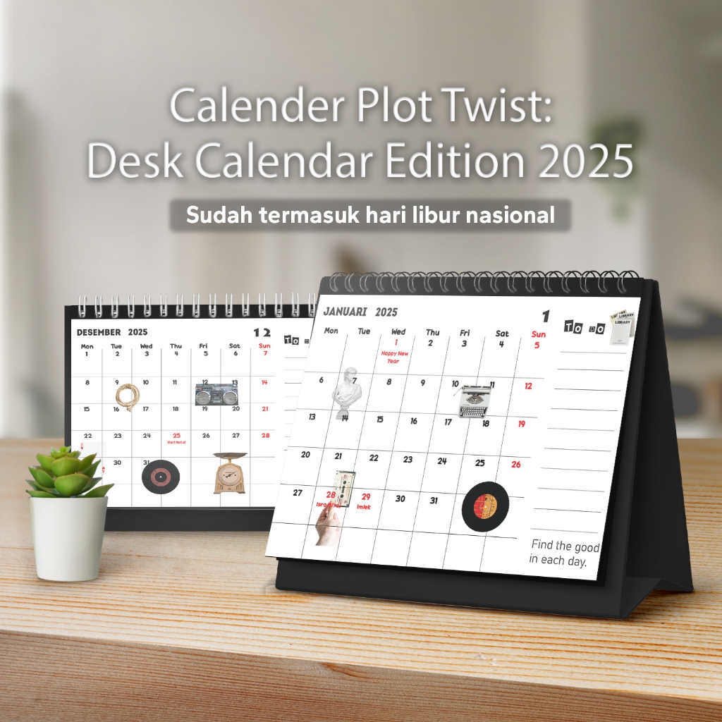 Jual [HALOPOLAROID] Calender Planner Desk Calendar Edition 2025 - Plot ...