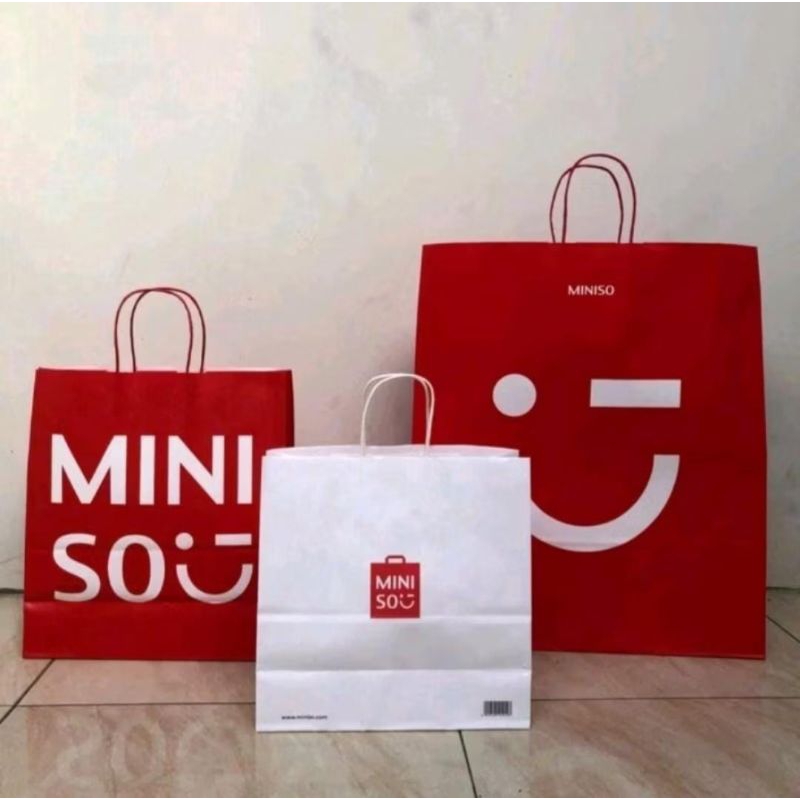 Jual ORIGINAL PAPER BAG MINISO KANTONG KERTAS/TAS MINISO / TAS KERTAS ...