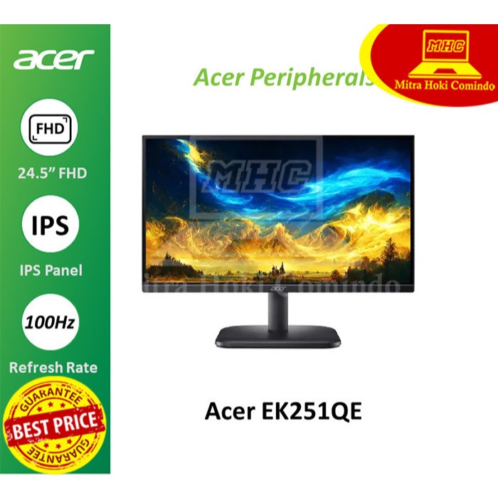 Jual LED MONITOR ACER 25 INCH EK251QE 25"/FHD/IPS/100Hz/1ms/VGA/HDMI ...