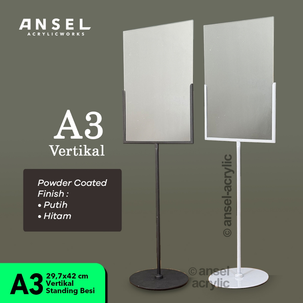 Jual ANSEL Standing Frame POP Besi Akrilik - Acrylic Metal Promotion ...