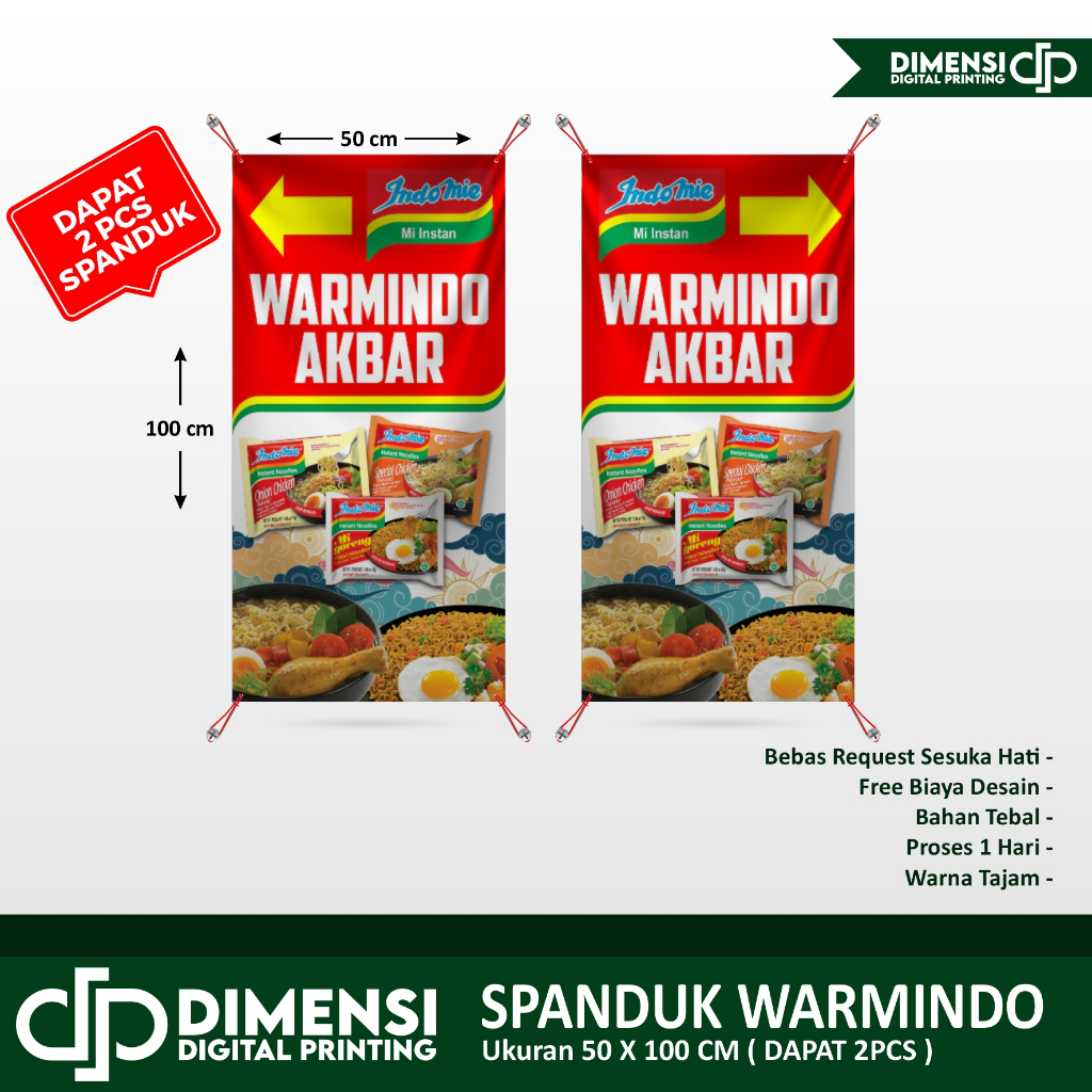 Jual DAPAT 2PCS KIRI KANAN SPANDUK WARMINDO / SPANDUK WARUNG MAKAN ...