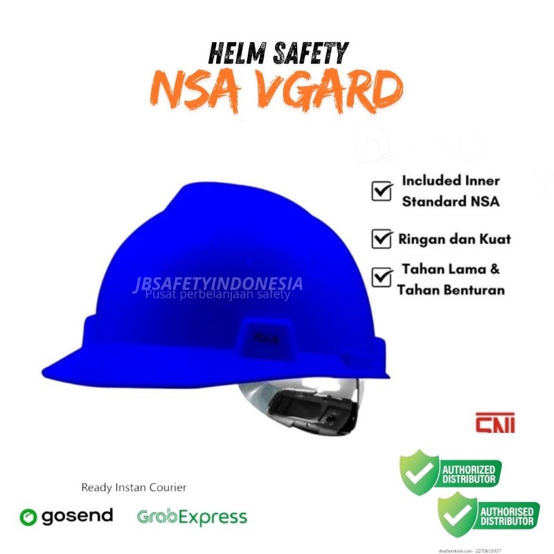 Jual HELM PROYEK SAFETY NSA VGARD WARNA BIRU STANDARD SNI LENGKAP ...