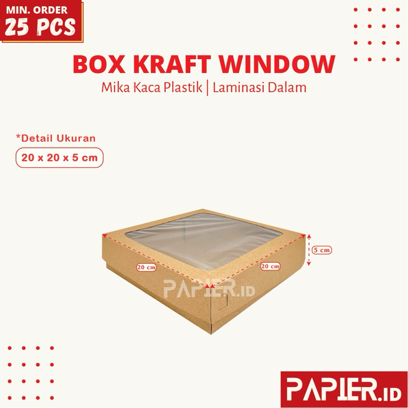 Jual Box Kraft Window Tebal Laminasi Dalam 20x20 | Dus Snack Jendela ...
