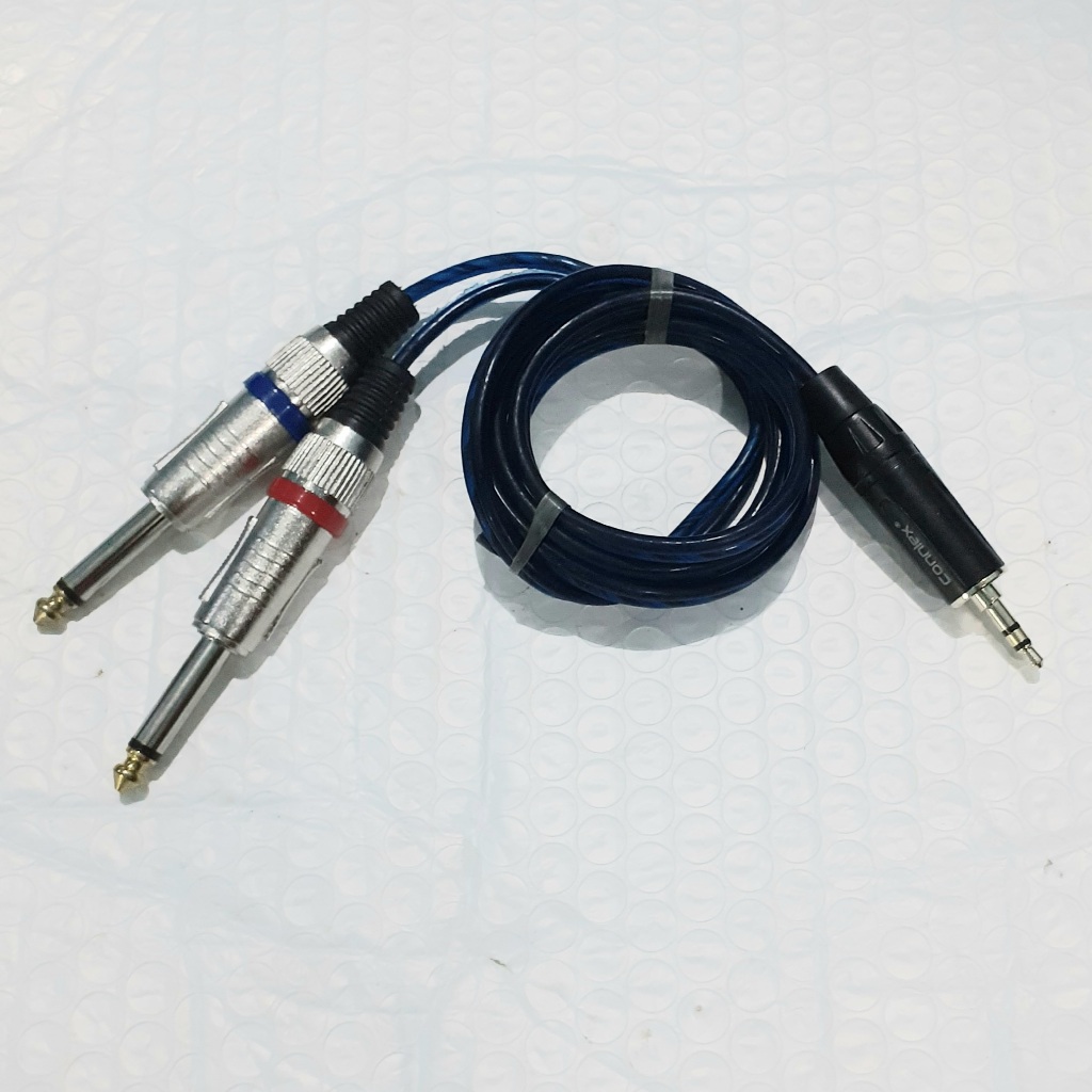 Jual Kabel audio hp ke mixer Kabel aux 3,5 stereo to 2 cabang akai mono ...