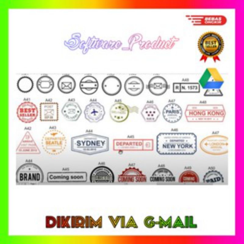 Jual 63 Template Desain Stempel - Vector - Cdr | Shopee Indonesia